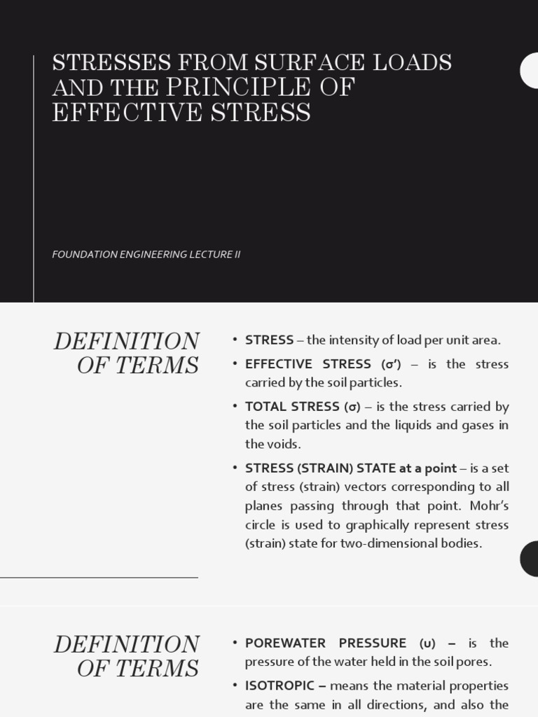 Lec2. Stresses From Surface Loads and The Principle of Effective Stress ...