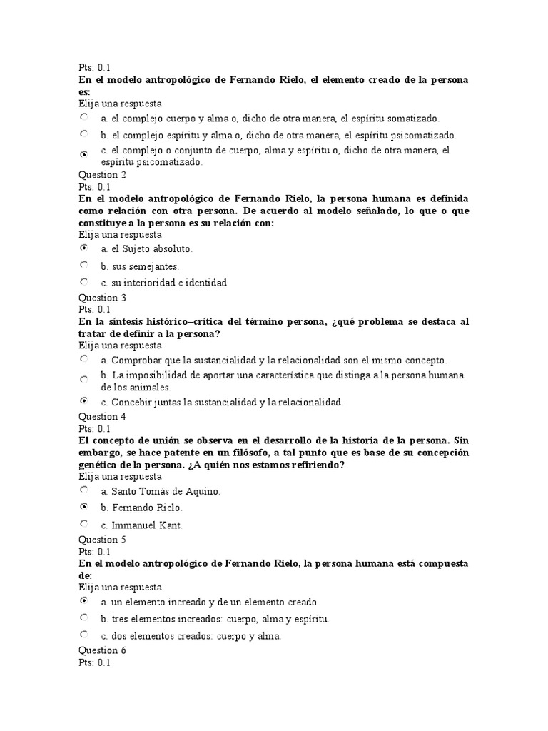 Cuestionario de Refuerzo 2 | PDF | Alma | Antropología