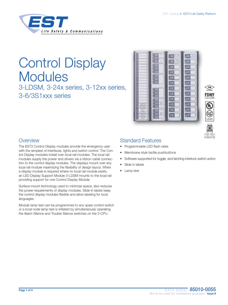 EST Control Display Modules Data Sheet | PDF | Light Emitting Diode ...