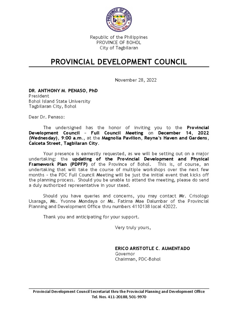 Invitation Letter For TWG | PDF