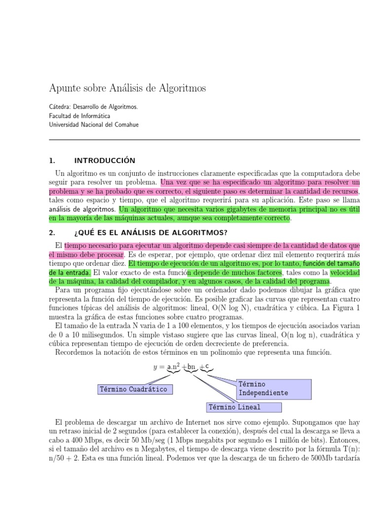 Apunte An Lisis de Algoritmos 2020 | PDF | Algoritmos | Programación