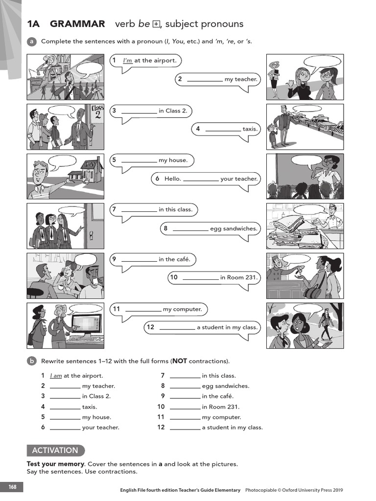 1A GRAMMAR Verb:, Subject Pronouns | PDF | Linguistics