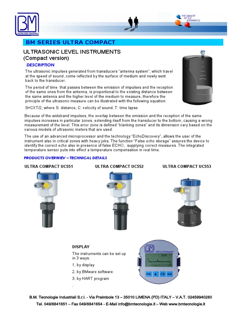 BM Series Ultra Compact Ultrasonic Level Instruments | PDF | Electrical ...