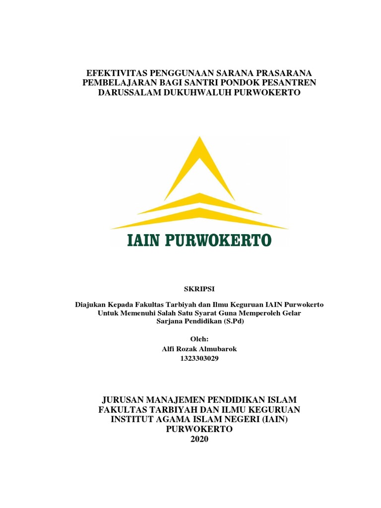 Alfi Rozak - Efektivitas Penggunaan Sarana Pra Sarana Pembelajaran Bagi ... Alfi Rozak - Efektivitas Penggunaan Sarana Pra Sarana Pembelajaran Bagi ...