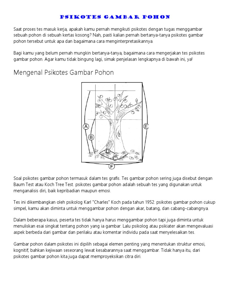 Panduan Psikotes Gambar Pohon | PDF
