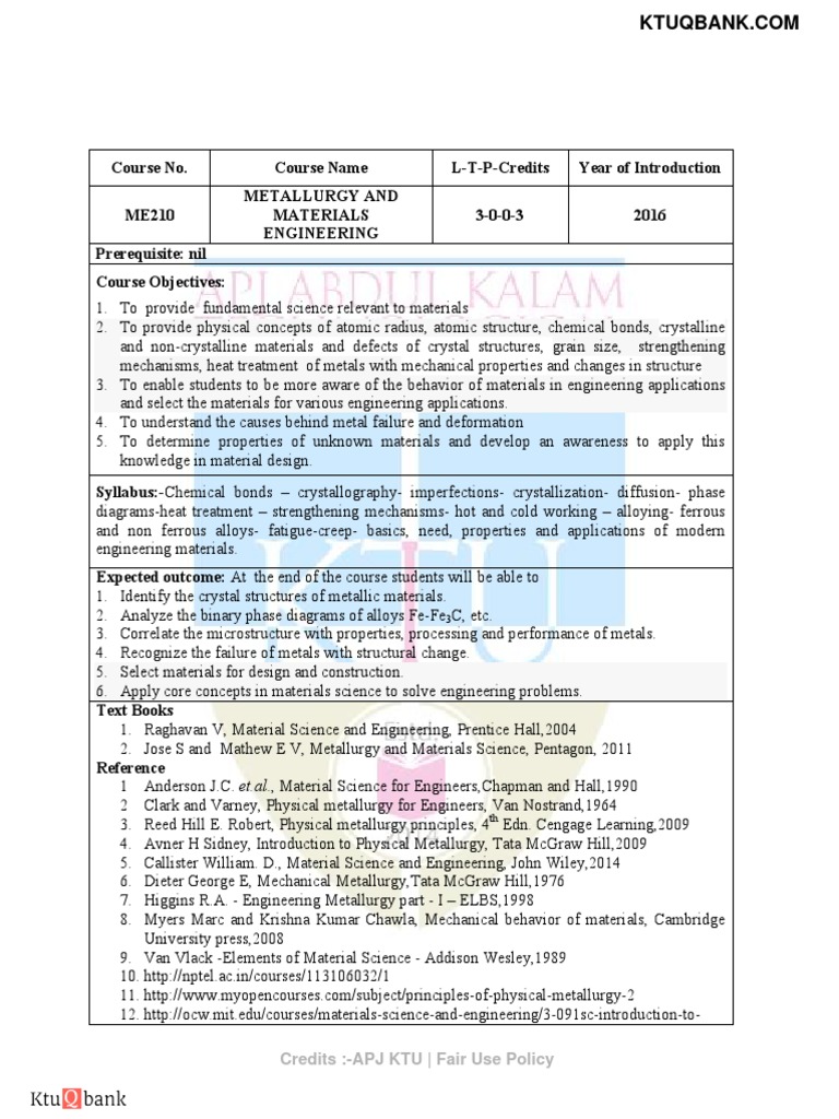 ME 210 Metallurgy and Materials Engineering | PDF | Steel | Fracture