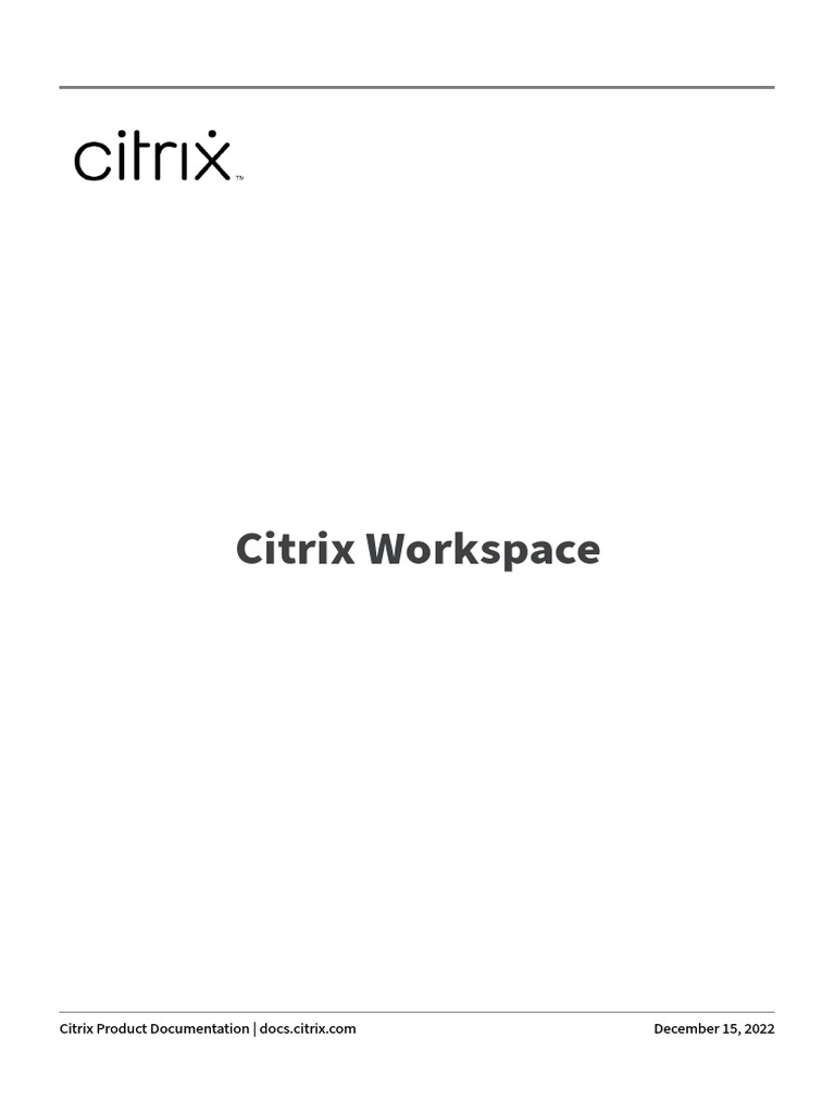Citrix Workspace | PDF | Citrix Systems | Cloud Computing
