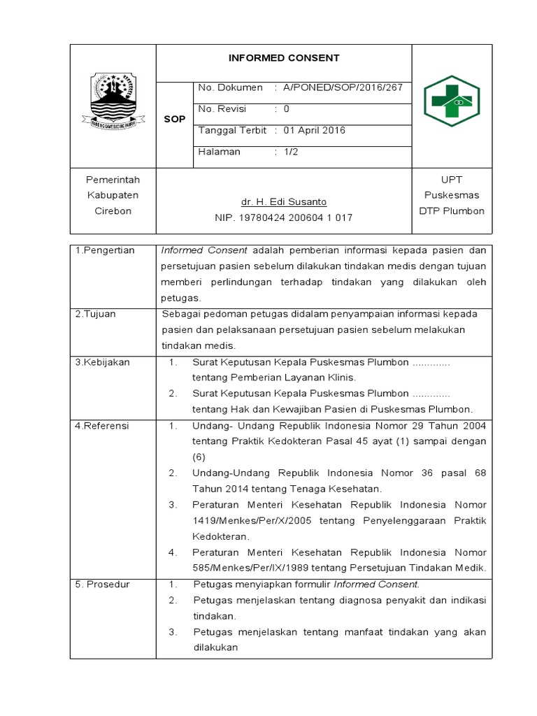 Sop Informed Consent | PDF