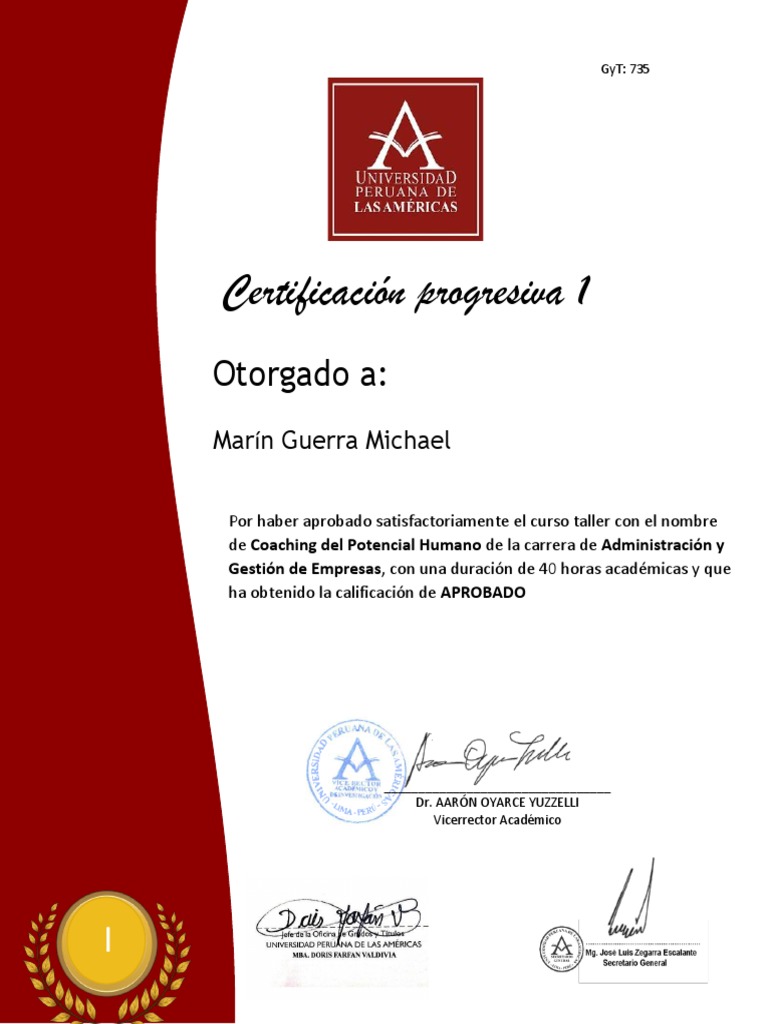 Certificación Progresiva 2 | PDF