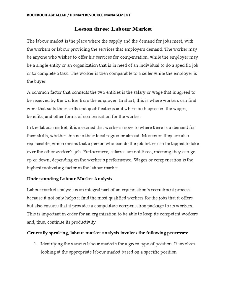 Understanding the Labour Market Dynamics | PDF | Labour Economics ...