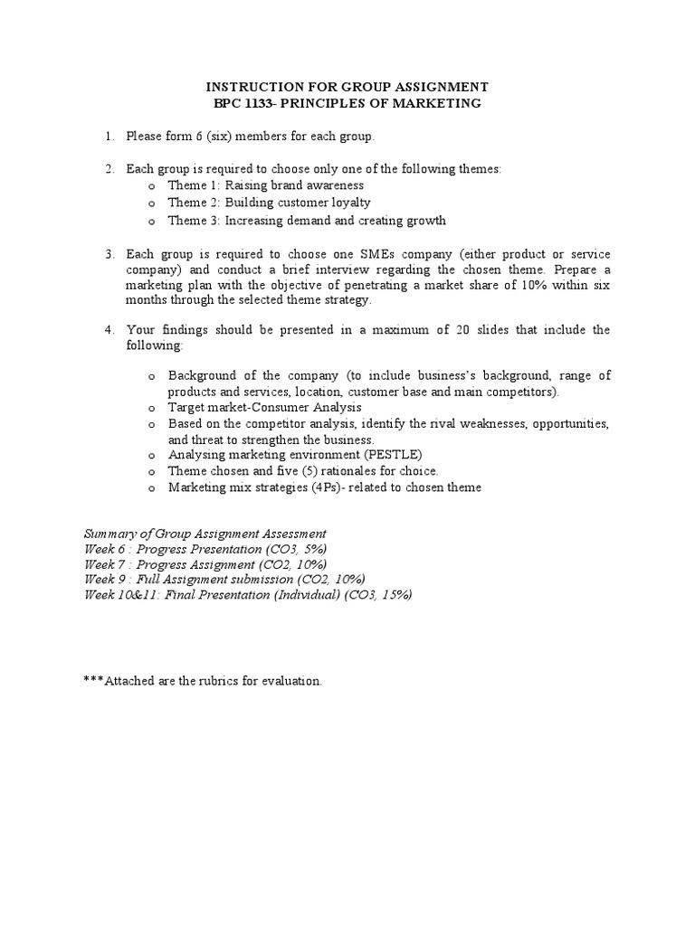 Assignment Instruction - Ready BPC1133 | PDF | Marketing Strategy ...