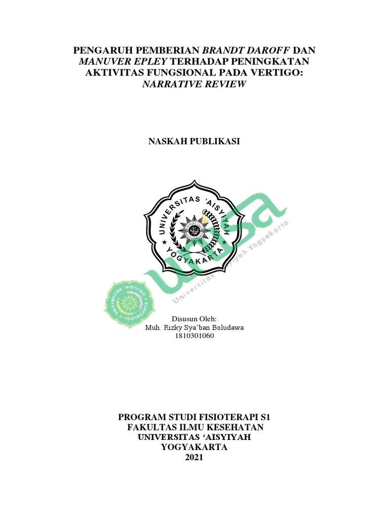 Efektivitas Brandt Daroff dan Epley pada Vertigo | PDF
