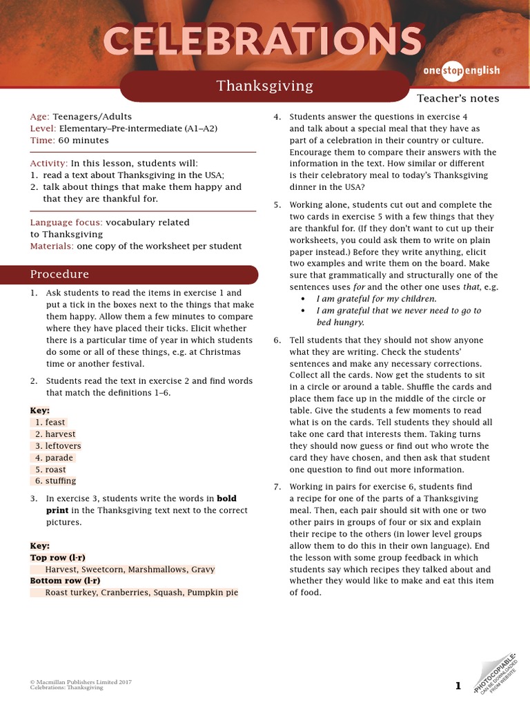 Celebrations Thanksgiving | PDF | Thanksgiving Dinner | Foods