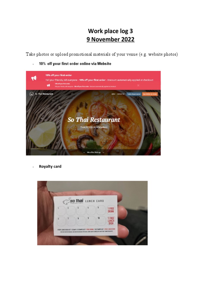Work Place Log 3 | PDF