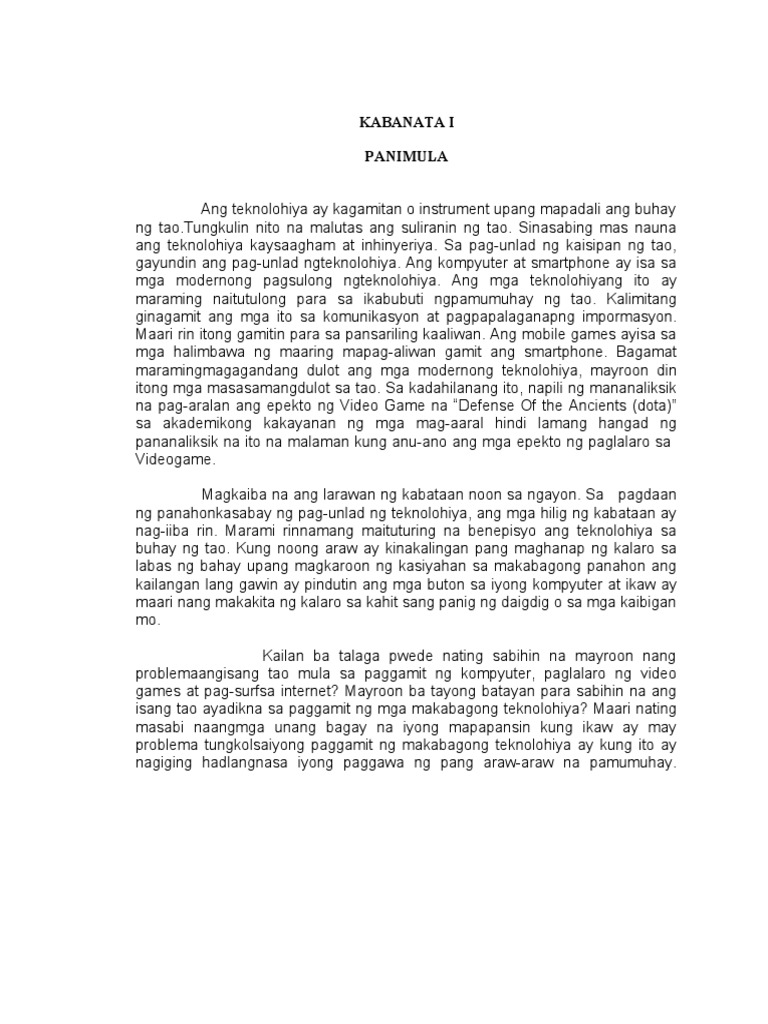 Thesis Sa Filipino | PDF