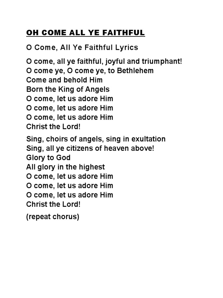 Oh Come All Ye Faithful | PDF