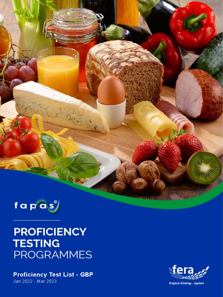 FAPAS 2022 2023 Lab Proficiency Testing Programme Price List GBP | PDF ...