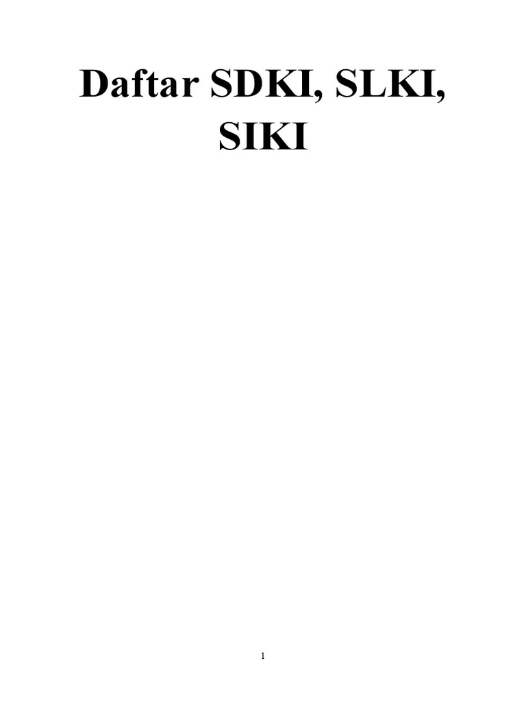 Daftar Diagnosa Kep Sdki Siki Slki | PDF