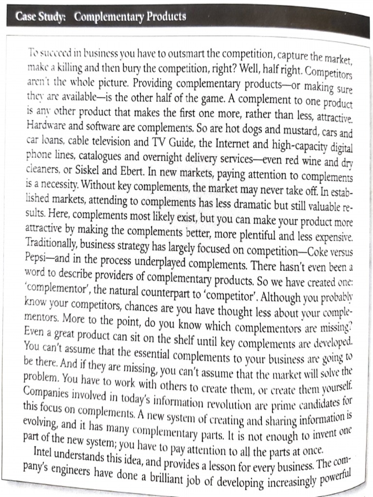 Complementary Products | PDF | Intel | Information Age
