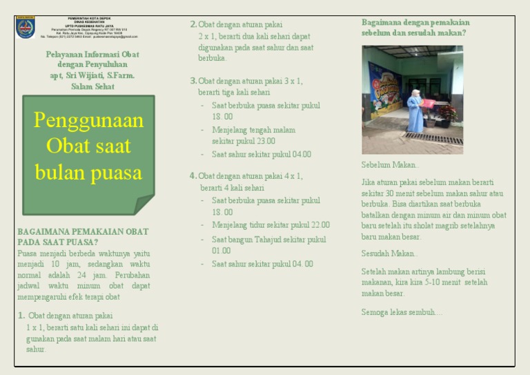 Leaflet Minum Obat Saat Puasa | PDF