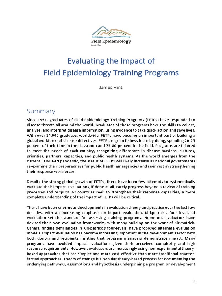 Evaluating The Impact of Field Epidemiology Training Programs | PDF ...