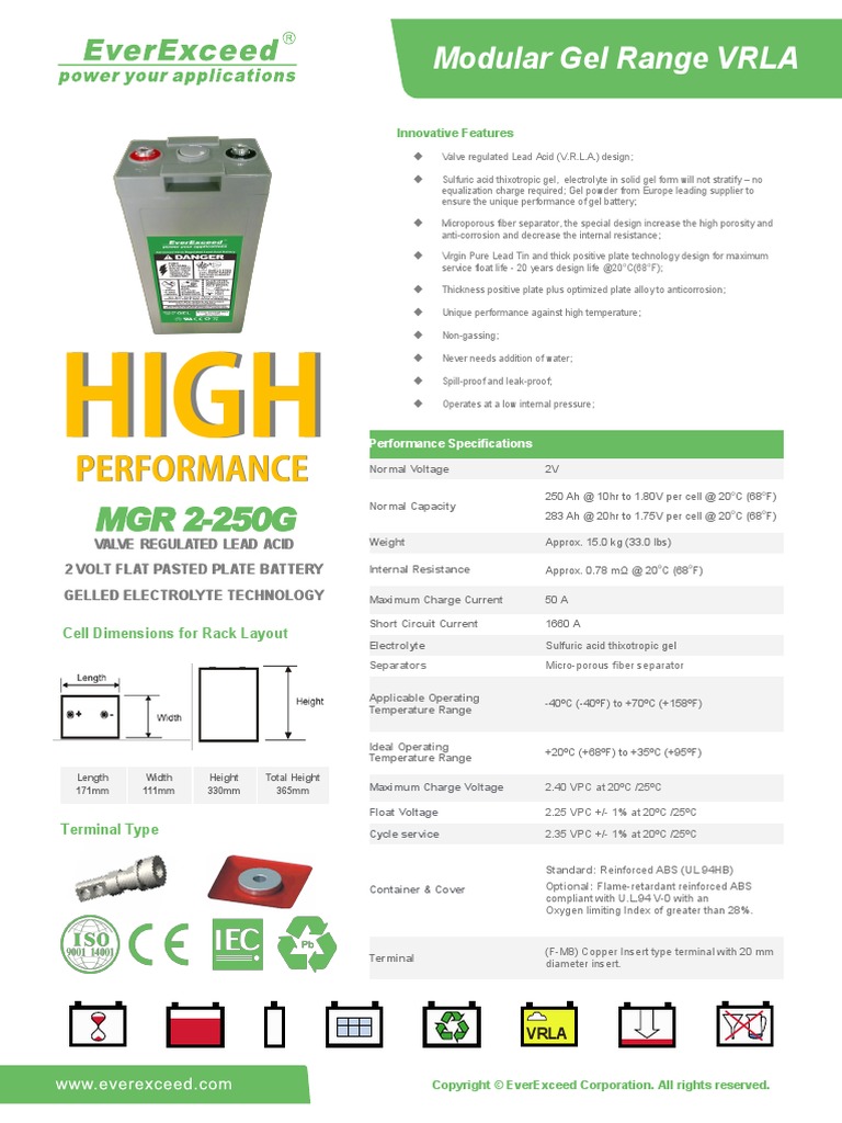 MGR 2-250G | PDF | Materials | Galvanic Cells
