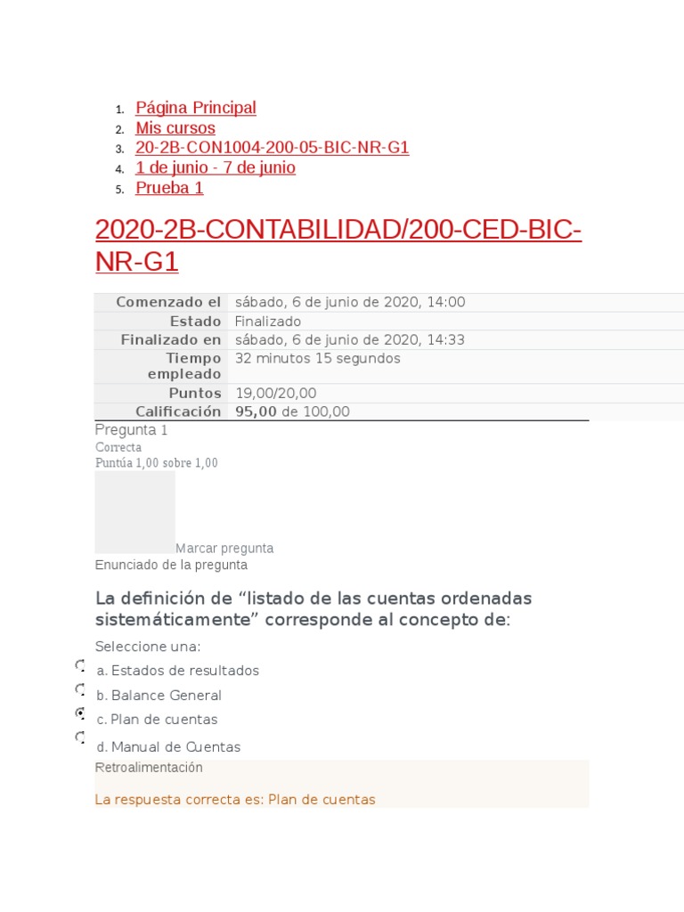 Prueba Contabilidad 1 | PDF | Contabilidad | Business