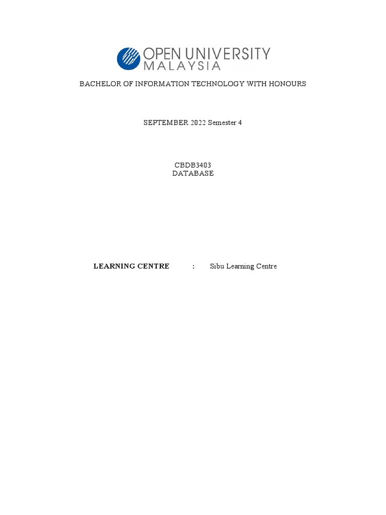 CBDB3403 Database | PDF | Databases | Information Retrieval