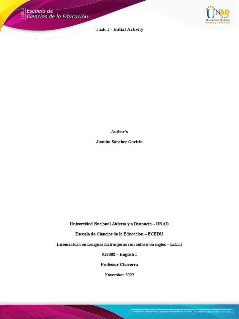 Task 1 - Initial Activity | PDF