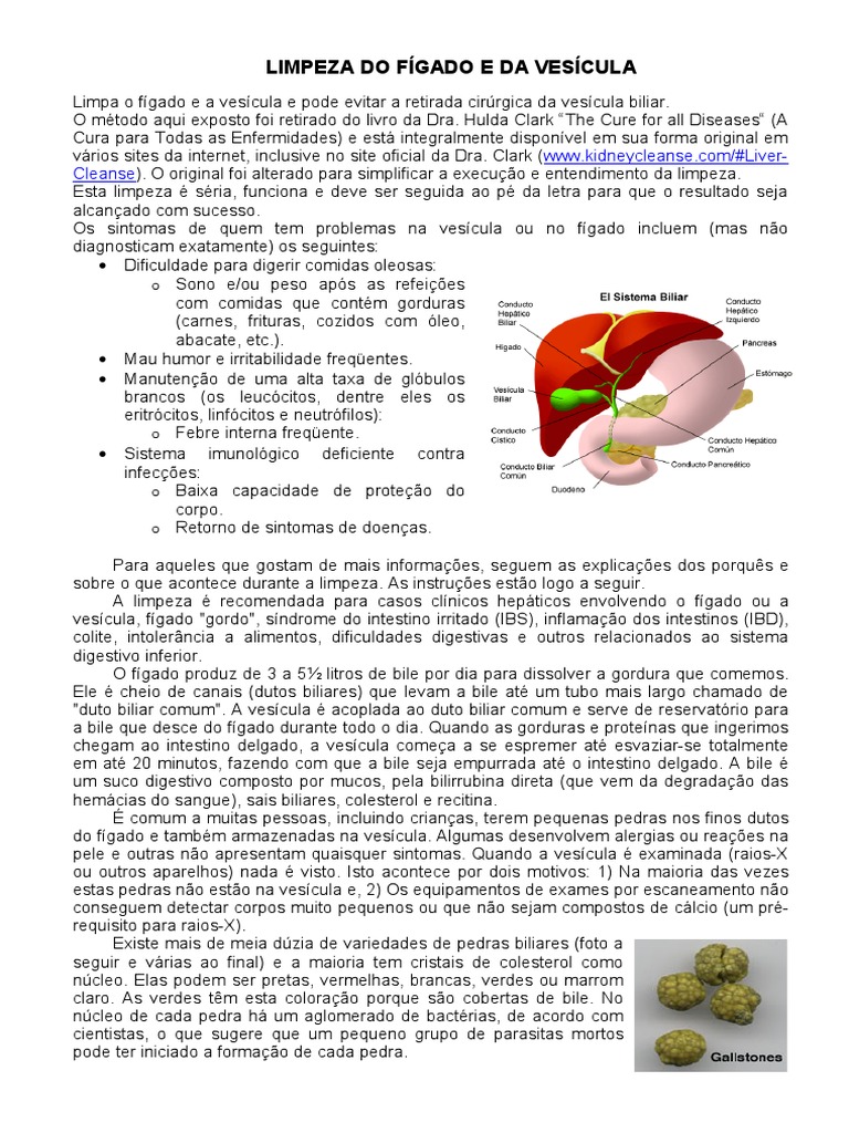 Limpeza Do Fígado e Da Vesícula | PDF | Bile | Fígado Limpeza Do Fígado e Da Vesícula | PDF | Bile | Fígado