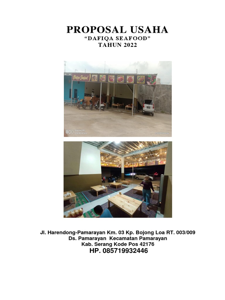 Proposal Usaha Kuliner 'Dafiqa Seafood': Membuka Peluang Bisnis Kuliner ...
