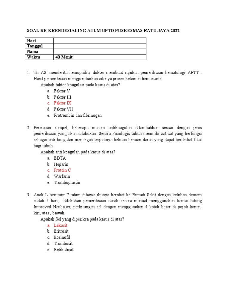 Soal Atlm Raja 2022 | PDF