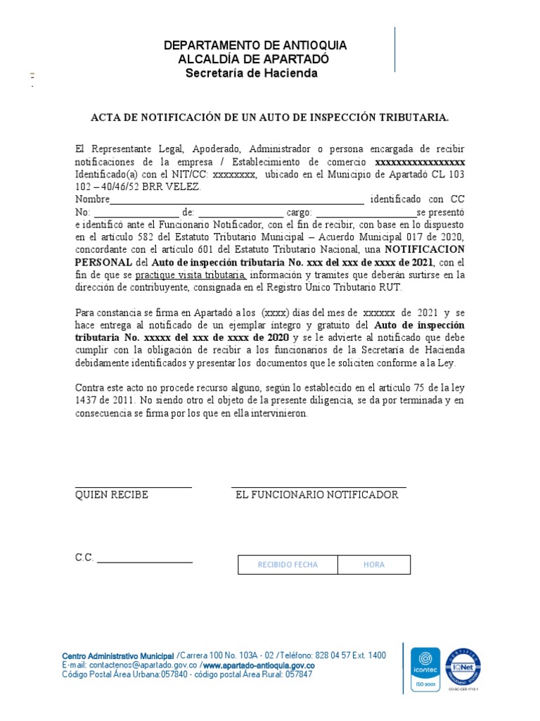 Acta de Notificación | PDF | Gobierno | Justicia Acta de Notificación | PDF | Gobierno | Justicia