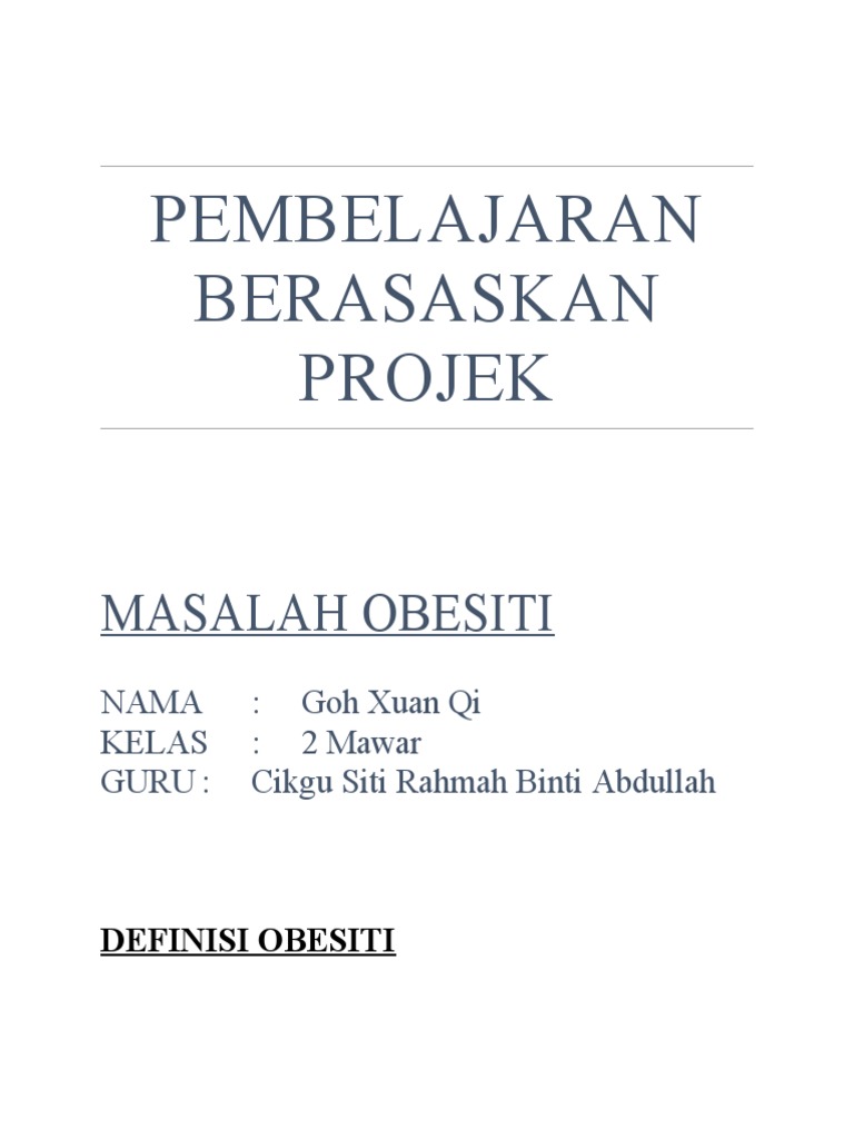 Pembelajaran Berasaskan Projek | PDF