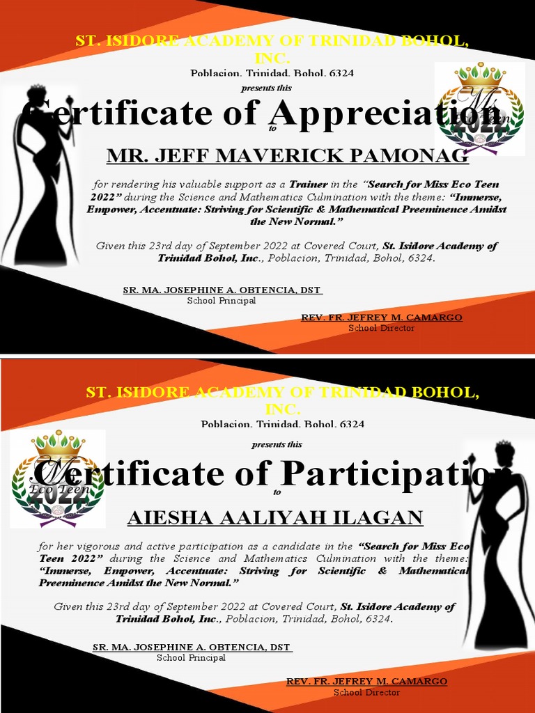Certificate of Appreciation and Minor Awards | PDF