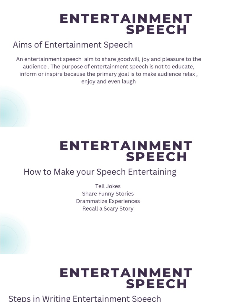 Crafting an Engaging Entertainment Speech | PDF