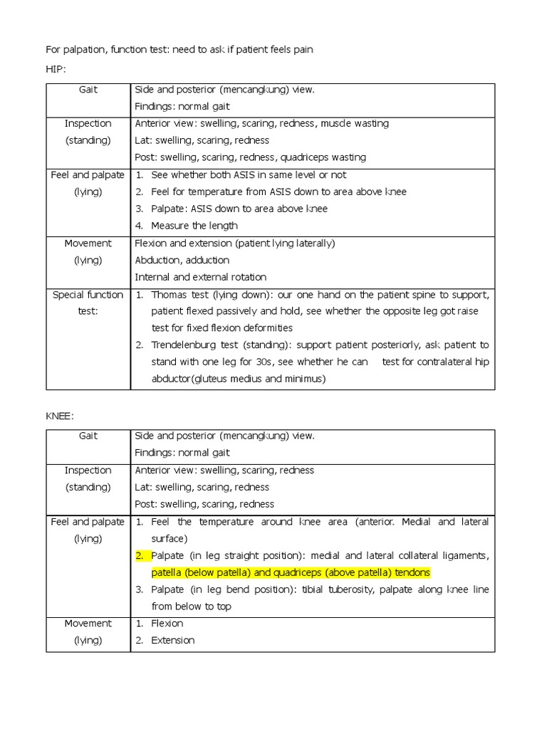 MSK Exam | PDF | Anatomical Terms Of Motion | Human Leg