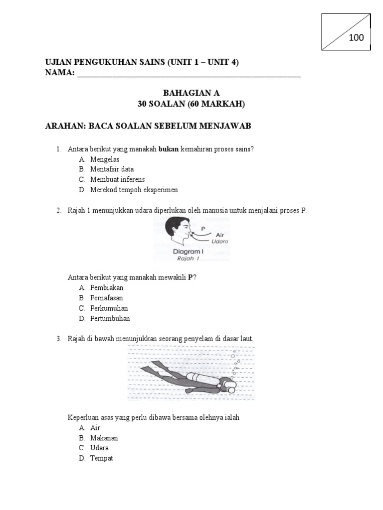 Latihan Unit 1 4 Sains Tahun 4 Pdf