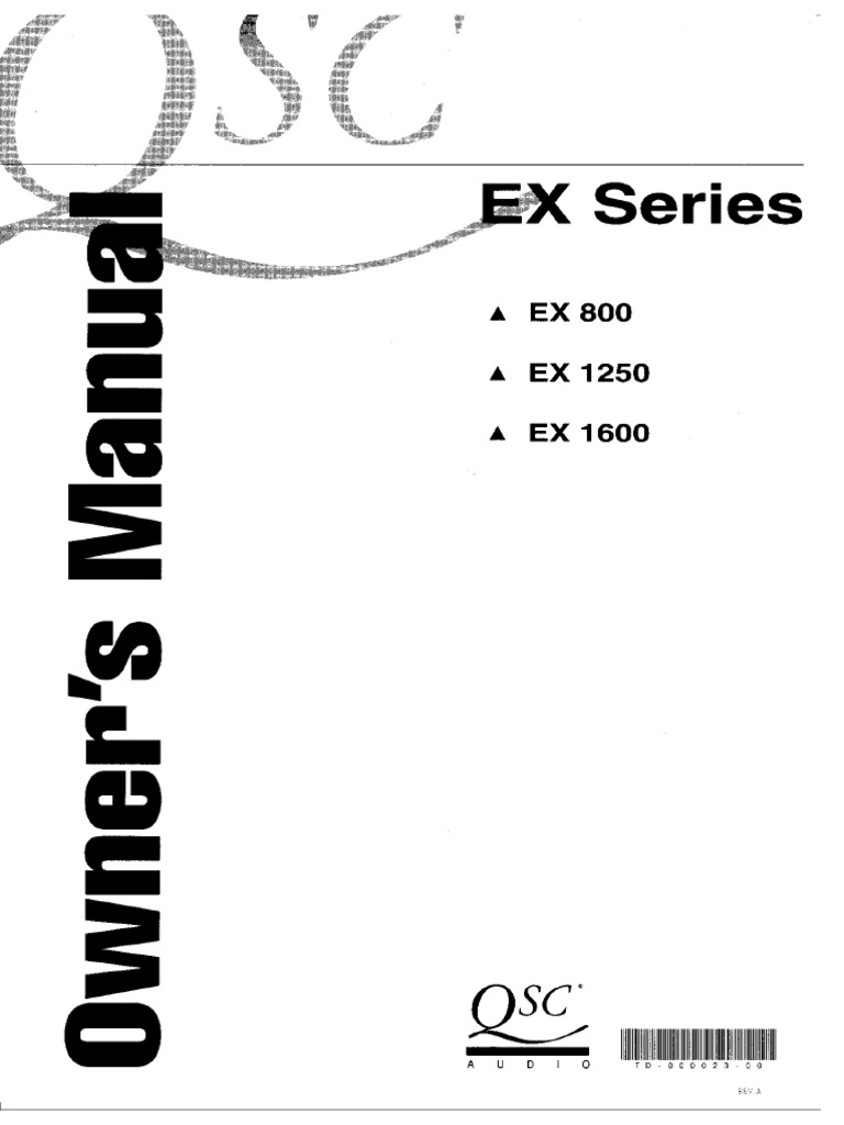 Q Amp Ex Ex800ex1250ex1600 Usermanual | PDF