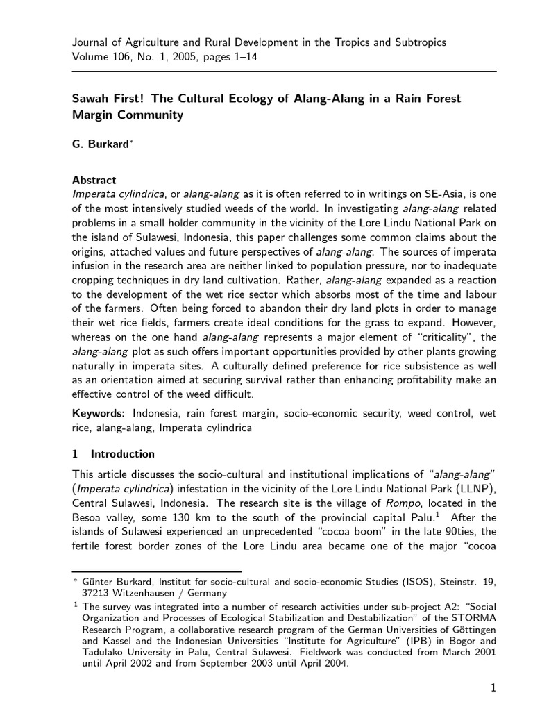 Alang Alang Pdf Rice Agriculture