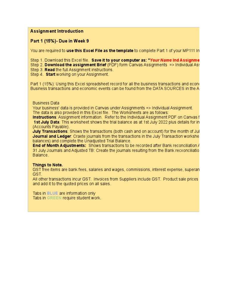 718 MP111 Individual Assignment S2 2022 Part 1 | Download Free PDF | Debits And Credits | Expense