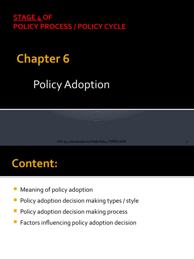 Topic 6 Policy Adoption | PDF | Policy | Bill (Law)
