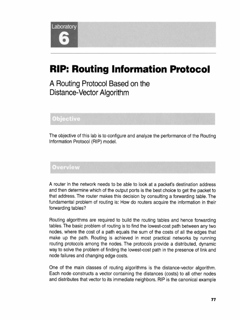 Rip Routing Information Protocol A Routing Protocol Based On The