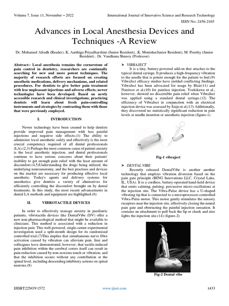 Advances in Local Anesthesia Techniques | PDF | Syringe | Anesthesia