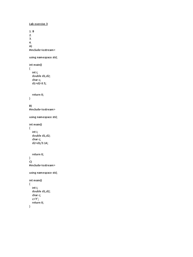 Lab Exercise 3 | PDF Lab Exercise 3 | PDF
