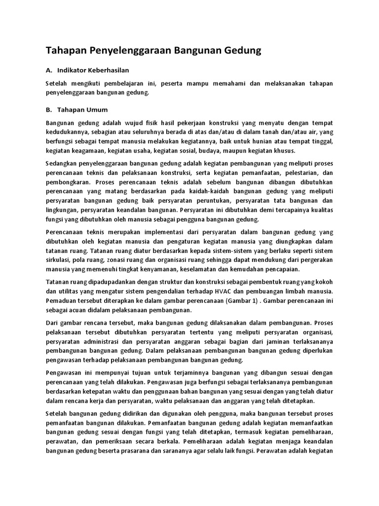 Tahapan Penyelenggaraan Bangunan Gedung | PDF