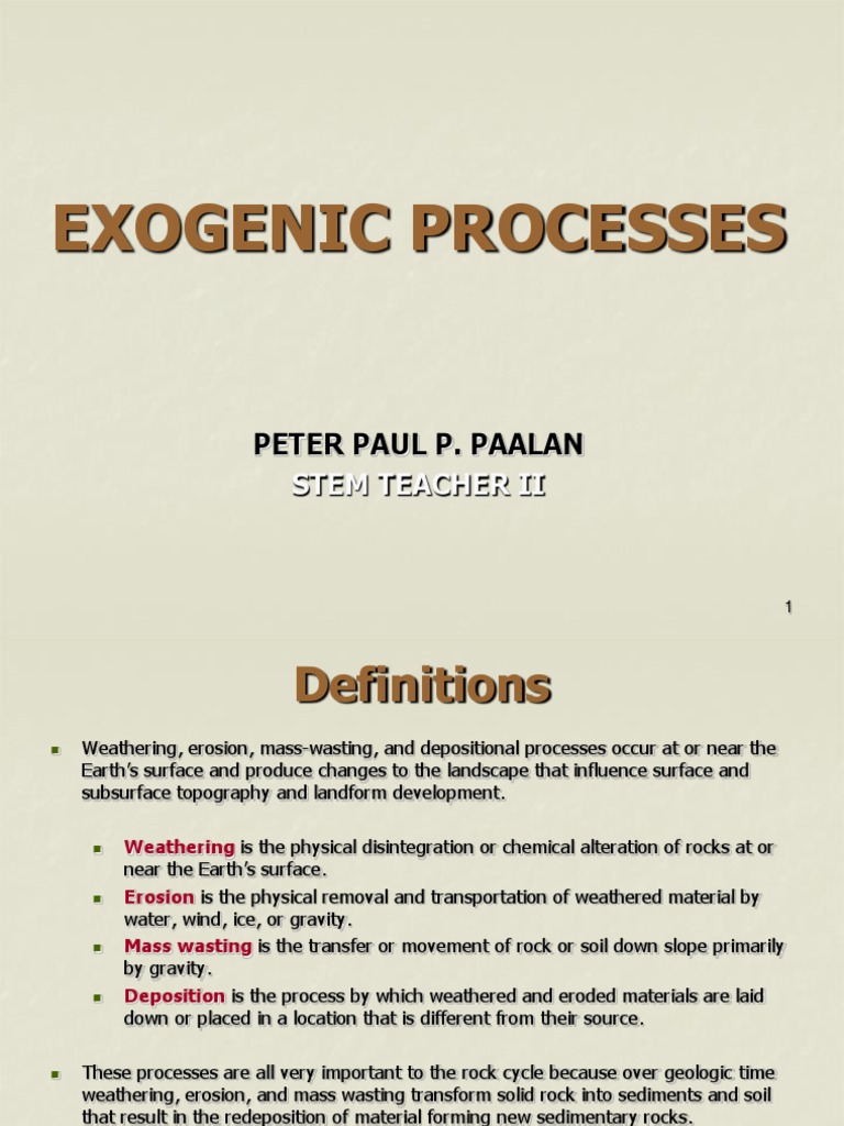 Exogenic Processes | PDF | Weathering | Rock (Geology)