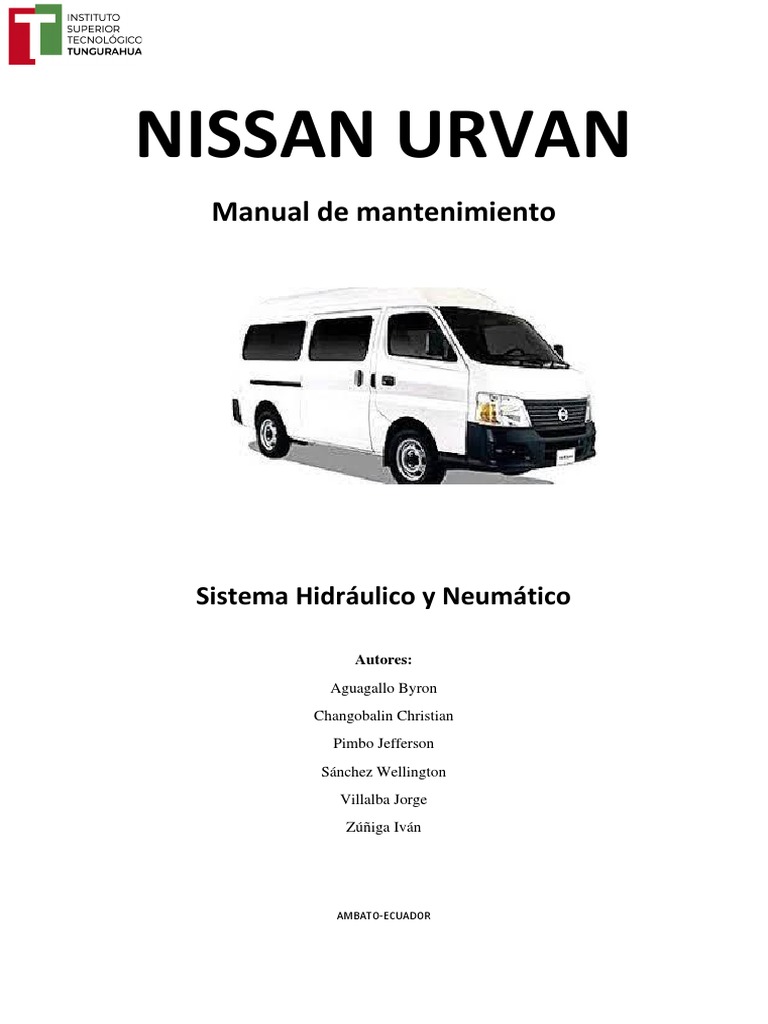 Manual Nissan Urvan 2.4 | PDF | Bomba | Neumático