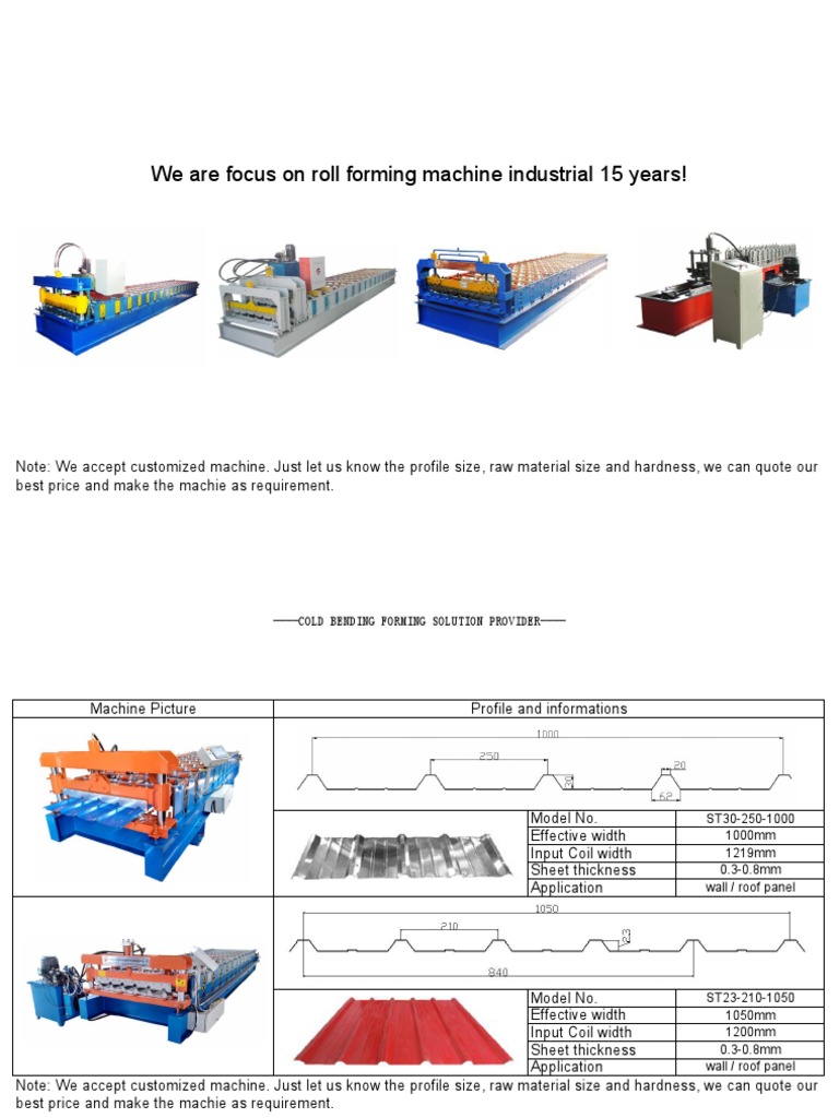 Cold Bending Forming Solution Provider Catalog Showcasing Various Roll ...