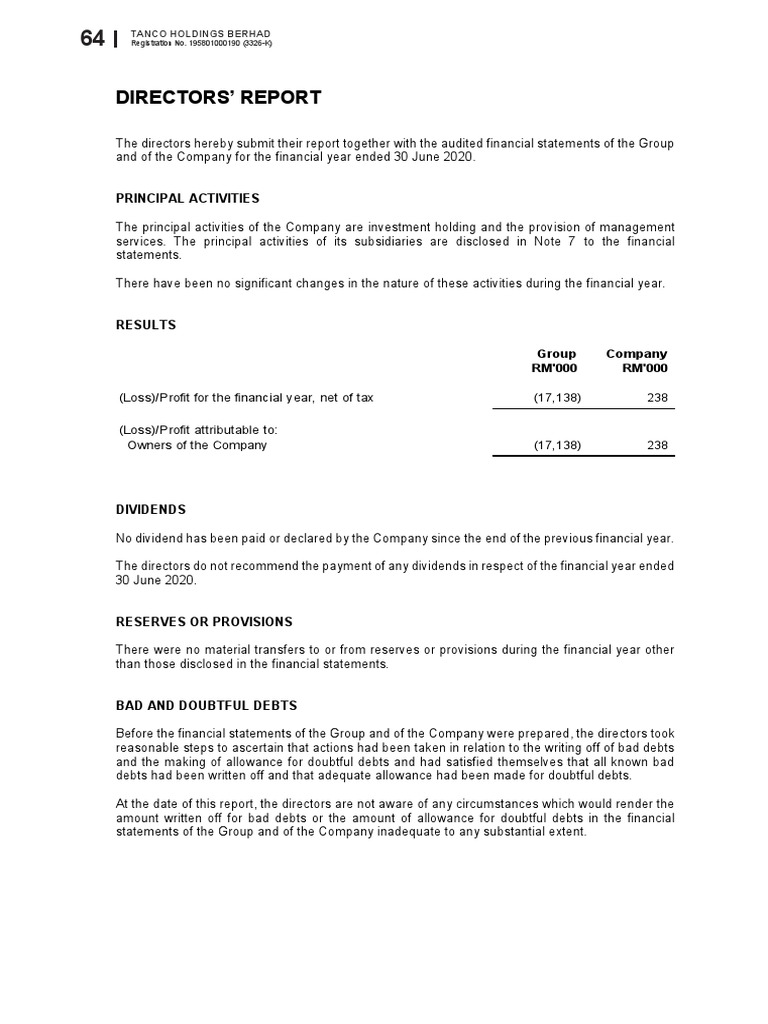 Directors' Report and Financial Statements for the year ended 30 June ...